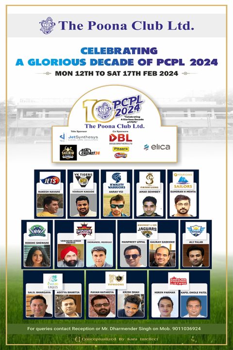 Celebrating A Glorious Decade Of PCPL 2024 Mon 12th To Sat 17th Feb 2024 - The Poona Club Ltd